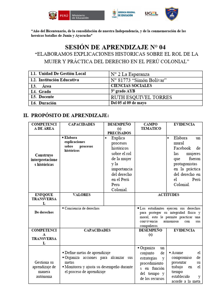 Sesion 04 Ii Unidad - CCSS 3ayb | PDF | Aprendizaje | Evaluación