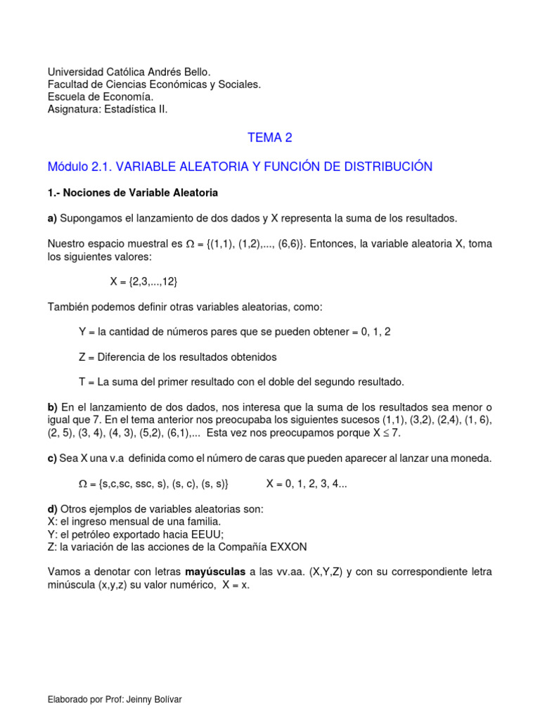 Tema2 Modulo2 1 Descargar Gratis Pdf Teoría De Probabilidad