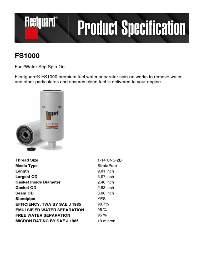 Product Specification - fs1000 | PDF | Business | Home & Garden