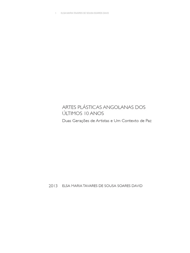 Artes Plásticas Angolanas: 10 Anos | PDF | Angola | Moçambique