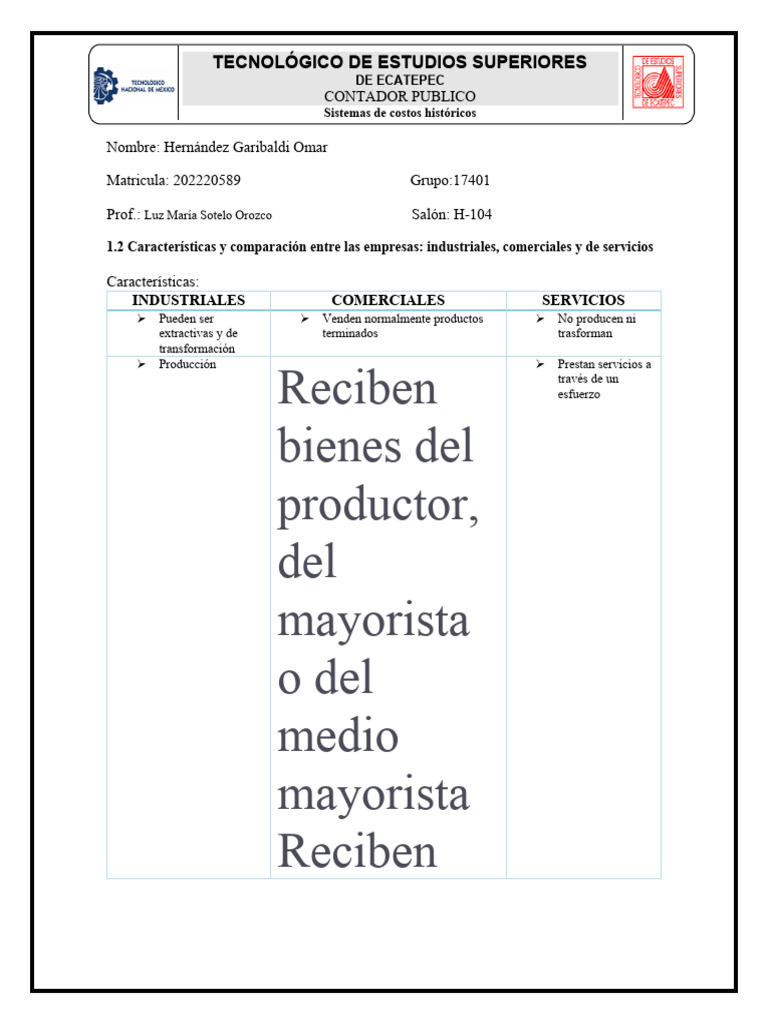 Empresas Industriales, Comerciales y de Servicio | PDF | Los consumidores | Comercio