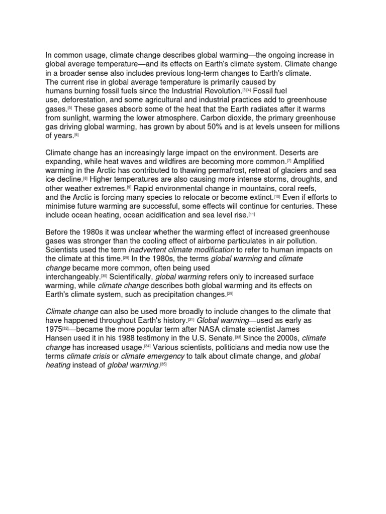 In Common Usage | PDF | Climate Change | Greenhouse Effect