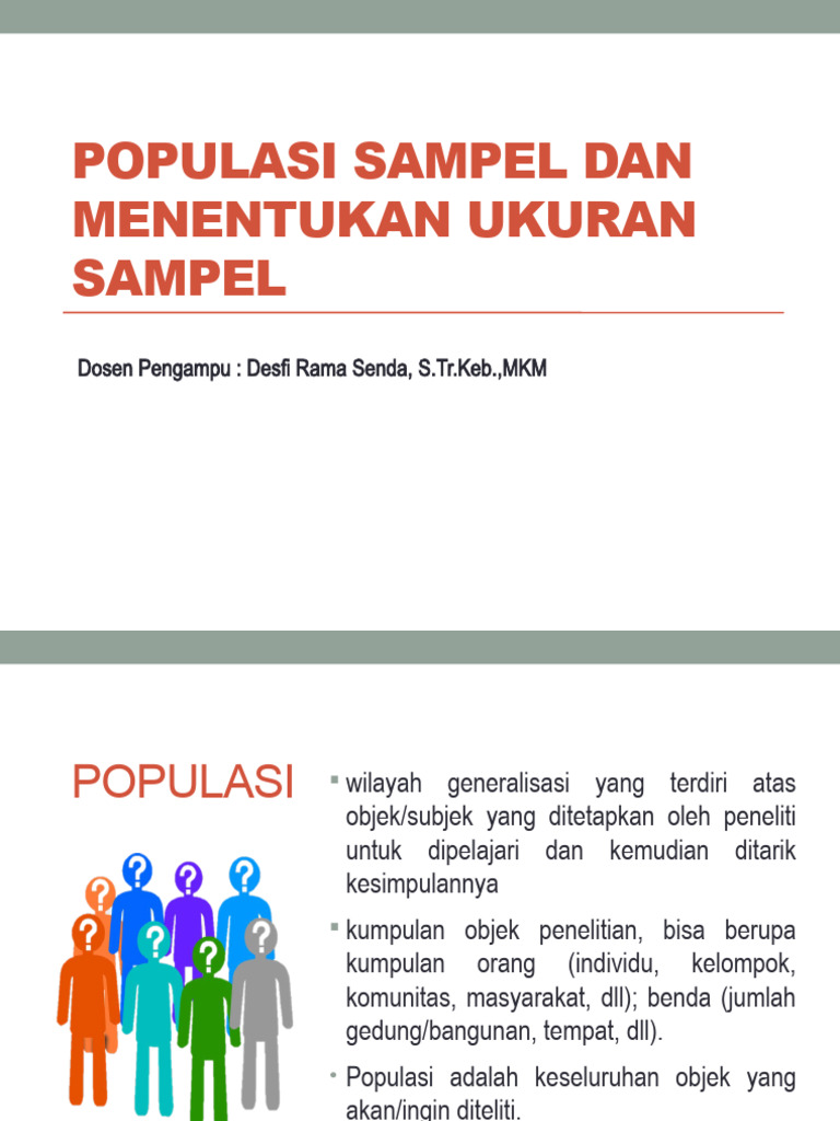 Populasi Sampel Dan Menentukan Ukuran Sampel | PDF | Sains & Matematika