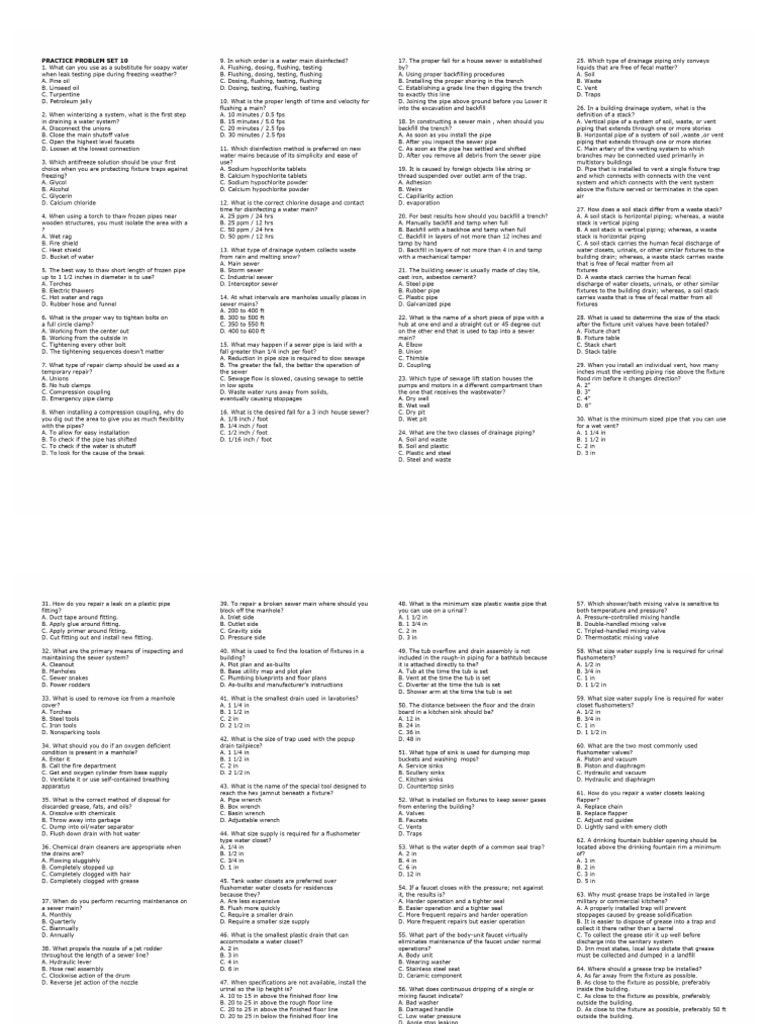 Practice Problem Set 10 | PDF