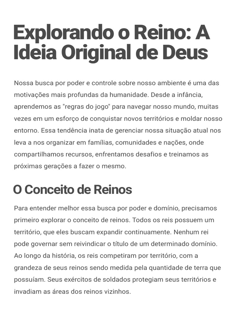 Explorando o Reino - A Ideia Original de Deus | PDF | O Reino de Deus | Jesus
