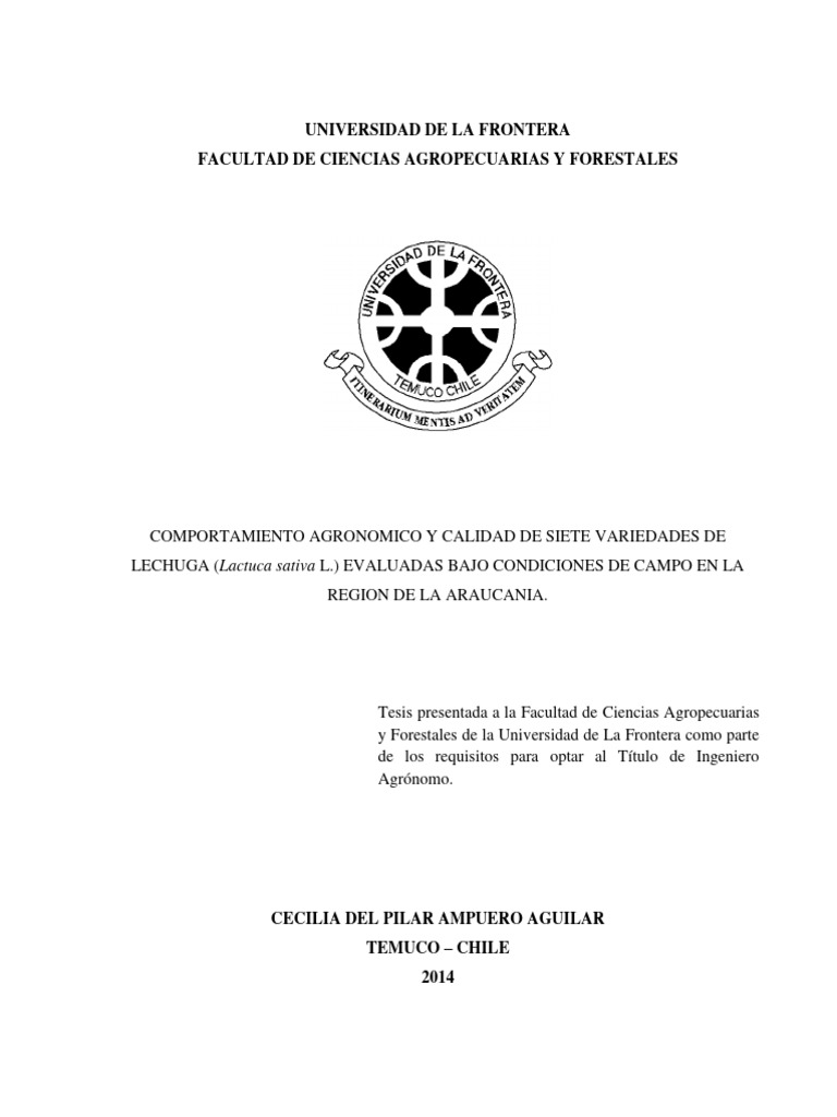 COMPORTAMIENTO AGRONOMICO Y CALIDAD DE SIETE VARIEDADES DELECHUGA ...