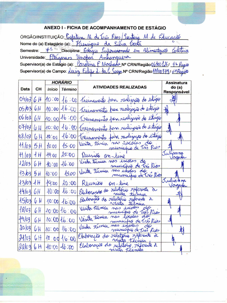 Ficha de Acompanhamento | PDF