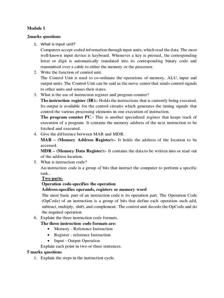 Semester 2 COA QB | PDF | Computer Data Storage | Central Processing Unit