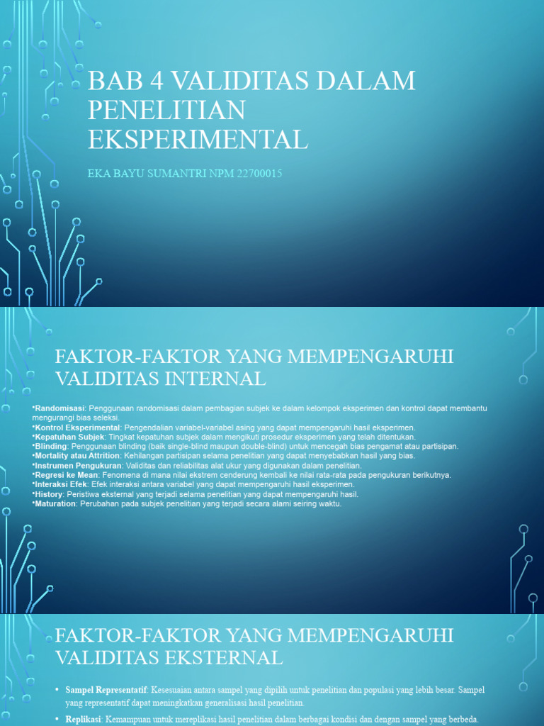BAB 4 Validitas Dalam Penelitian Eksperimental | PDF