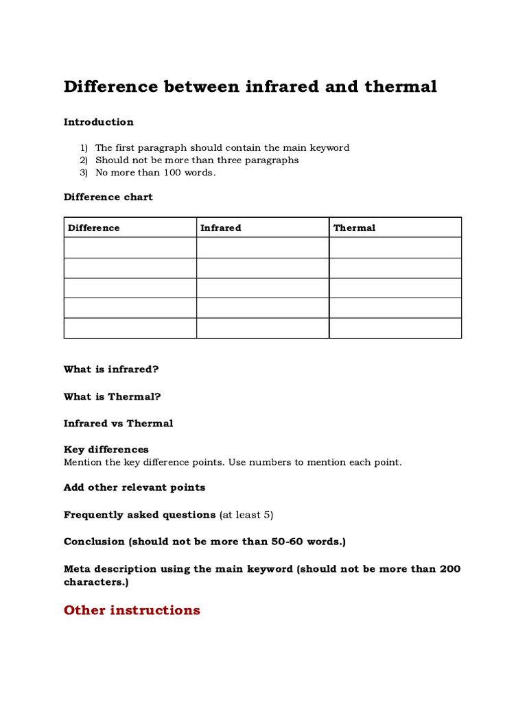 Instructions File Infrared Vs Thermal 2 | PDF | Computers