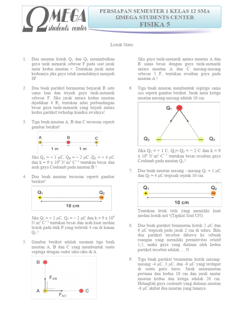 Soal Listrik Statis | PDF | Sains & Matematika | Teknologi & Rekayasa