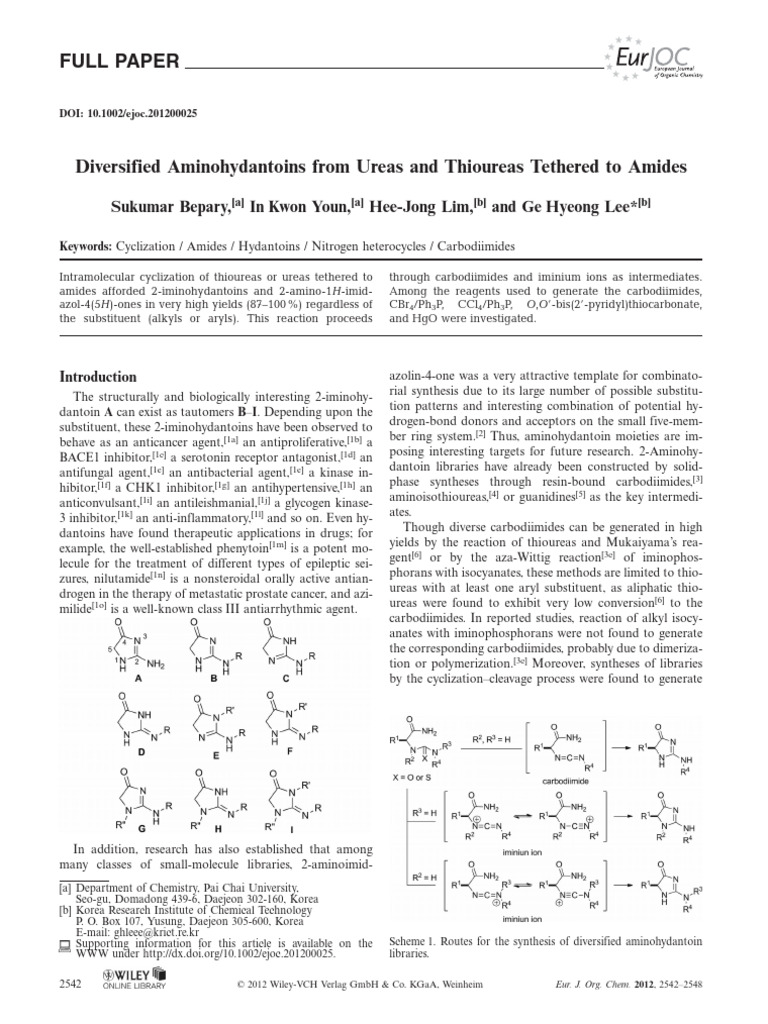 Diversified Aminohydantoins From Ureas and Thioureas Tethered To Amides | PDF | Proton Nuclear ...