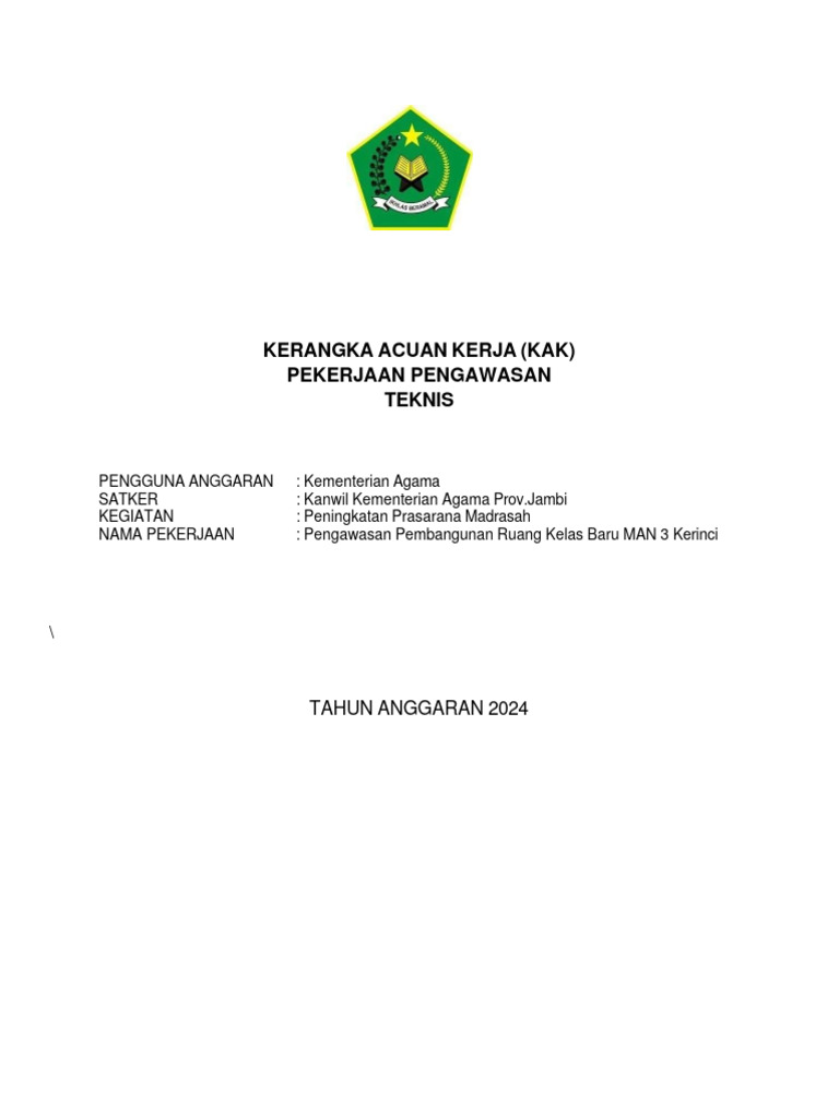 KAK Pengawasan 150 | PDF