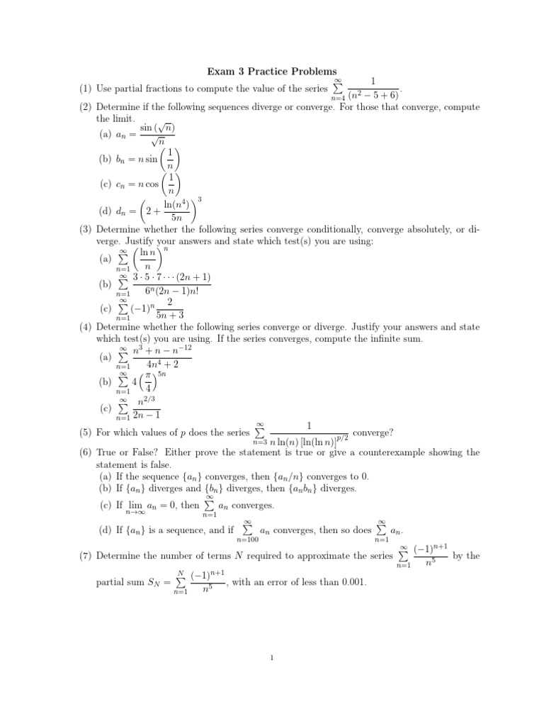 Analysis I Study Problems | PDF | Series (Mathematics) | Sequence