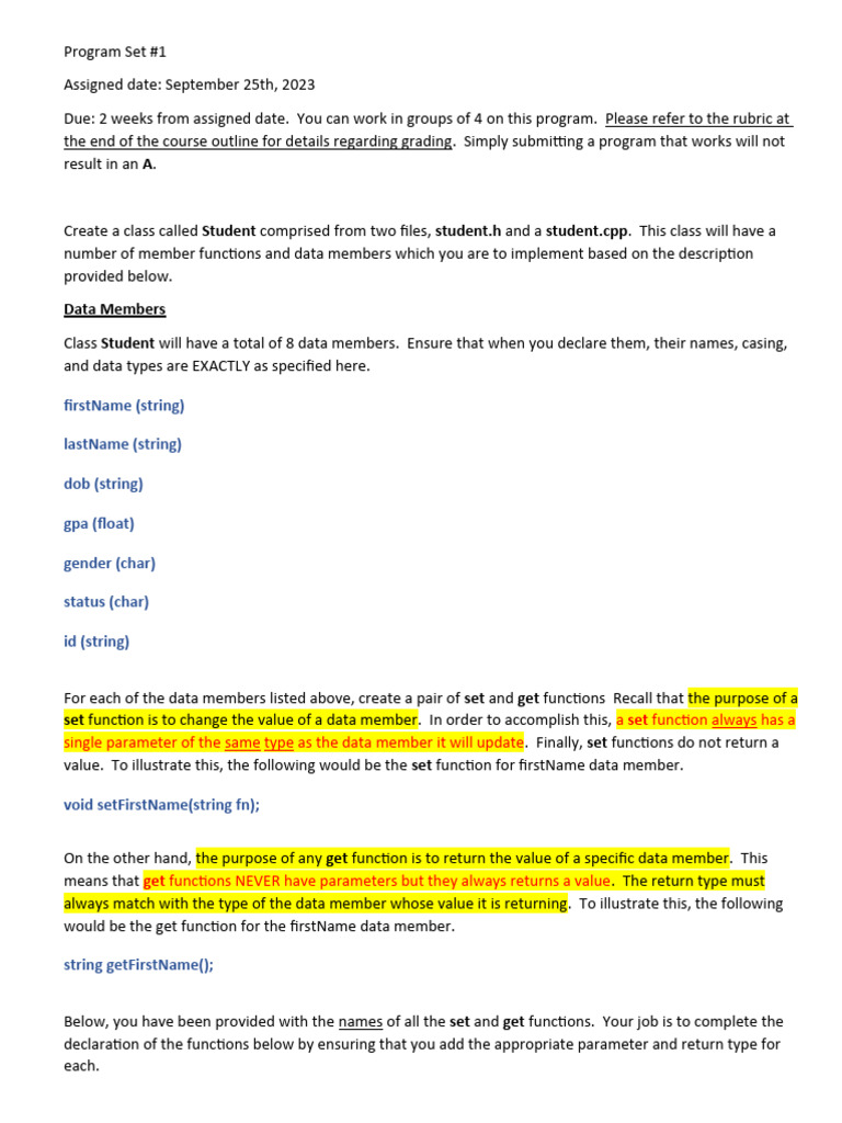Program Set | Download Free PDF | Parameter (Computer Programming) | Constructor (Object ...