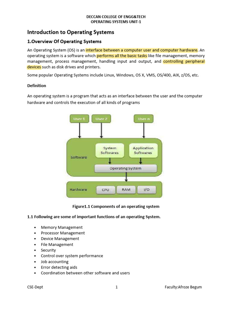 OS Basics for Engineering Students | PDF | Operating System | Kernel ...