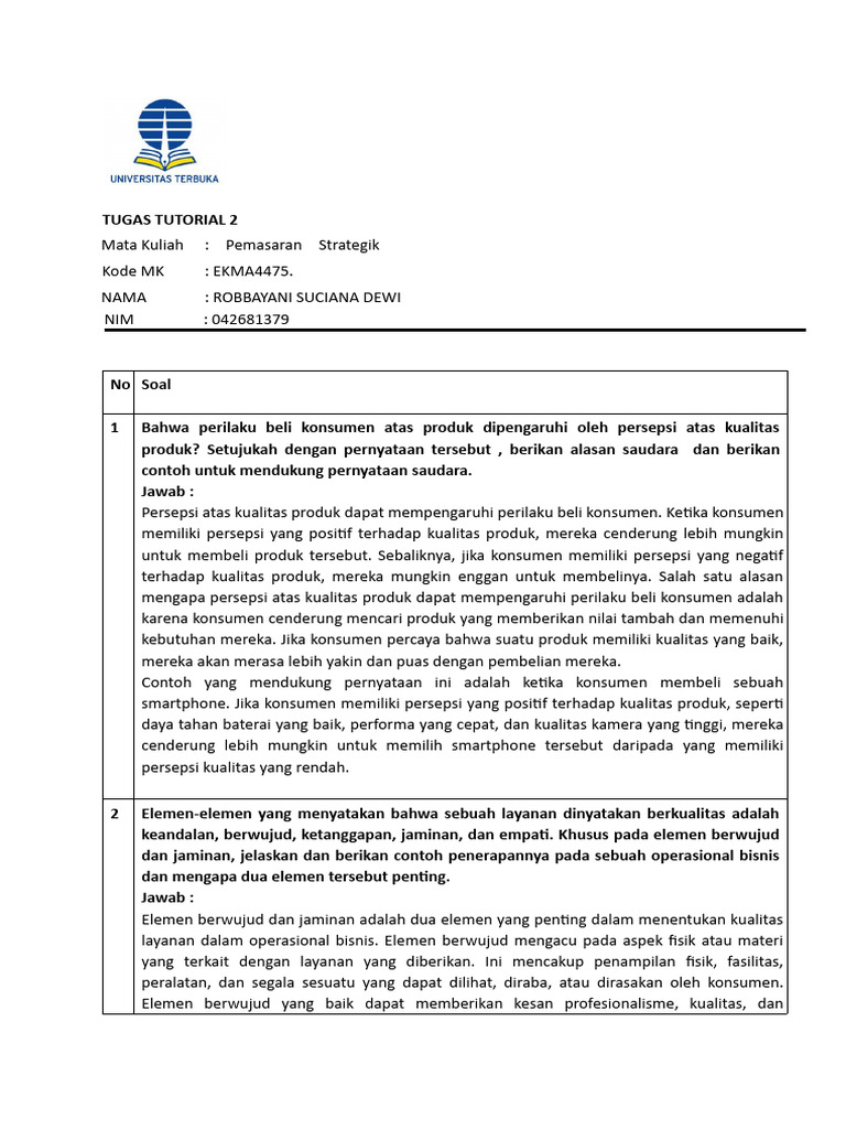 TT 2 PS - 7C - Robbayani Suciana Dewi | PDF | Karier & Perkembangan