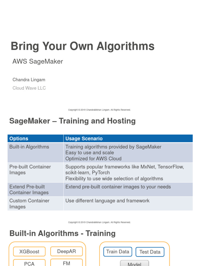 AWS+SageMaker+Custom+Algorithms+and+Frameworks (1) | PDF | Computer File | Download