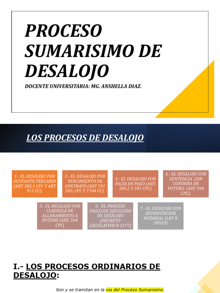 Proceso de Desalojo - Todas Las Vias | PDF | Propiedad | Demanda judicial