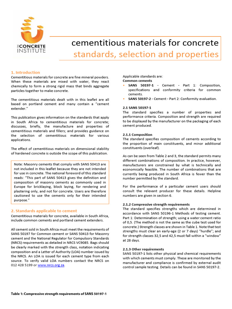 Cementitious Materials PDF | PDF | Cement | Concrete