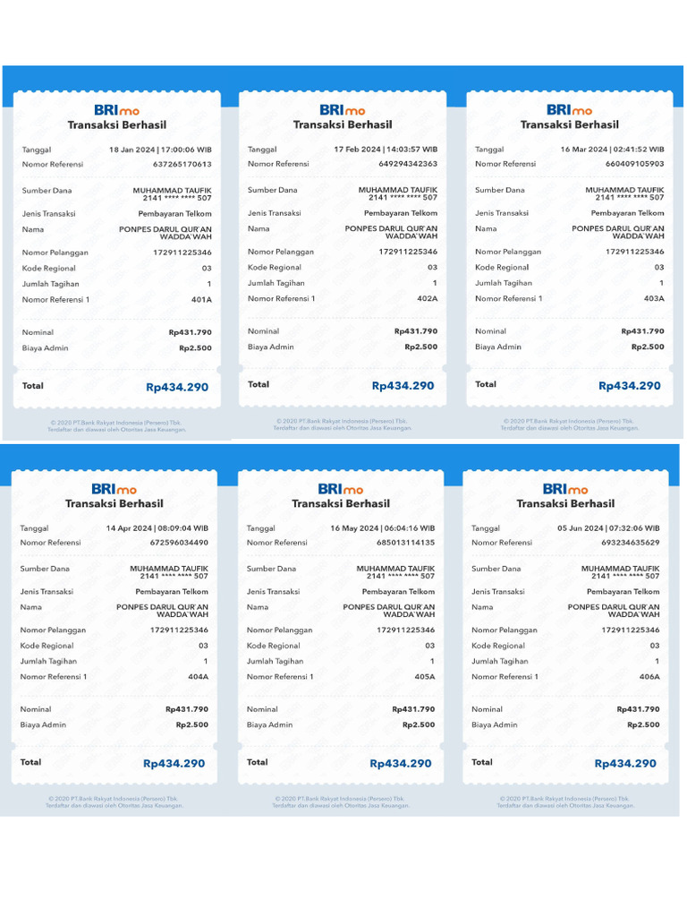 Nota Wifi Januari - Juni | PDF