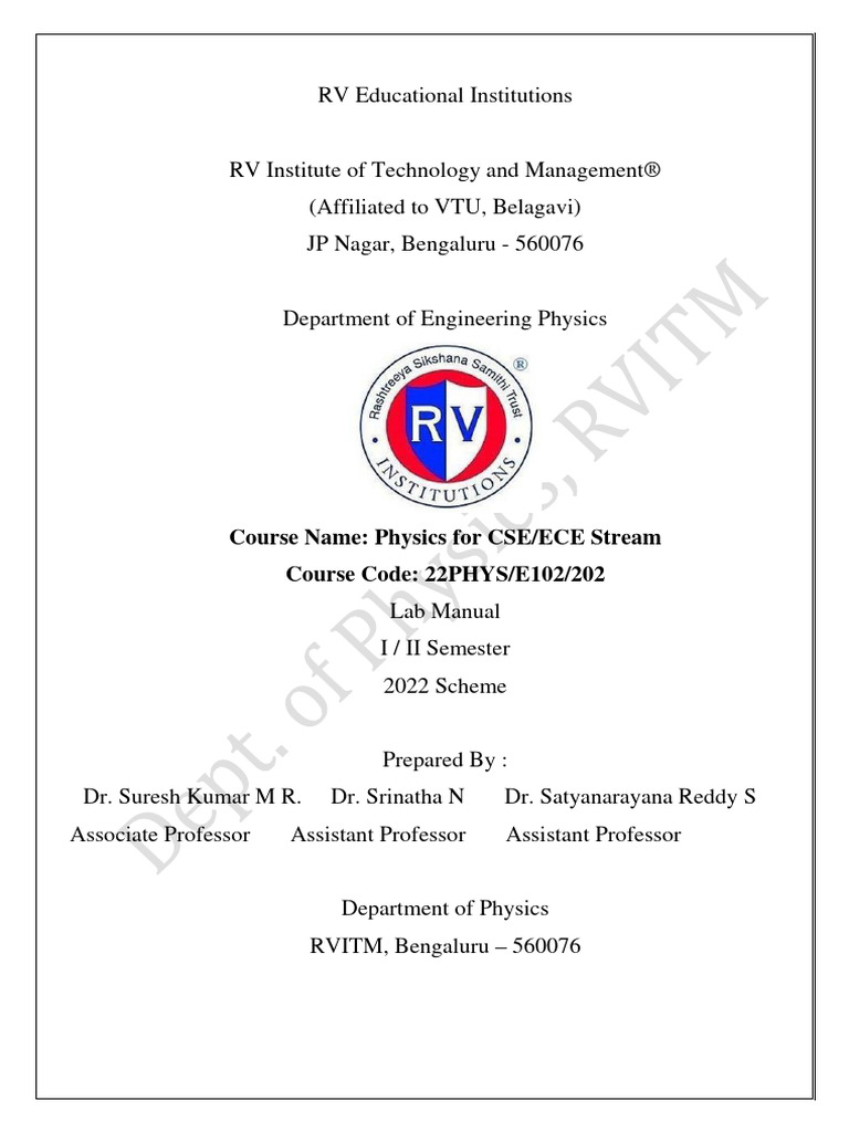 Final - CSE - ECE - Physics Lab Manual - SNR | PDF | P–N Junction ...