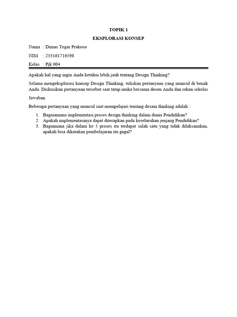 Topik 1 - Eksplorasi Konsep | PDF | Karier & Perkembangan