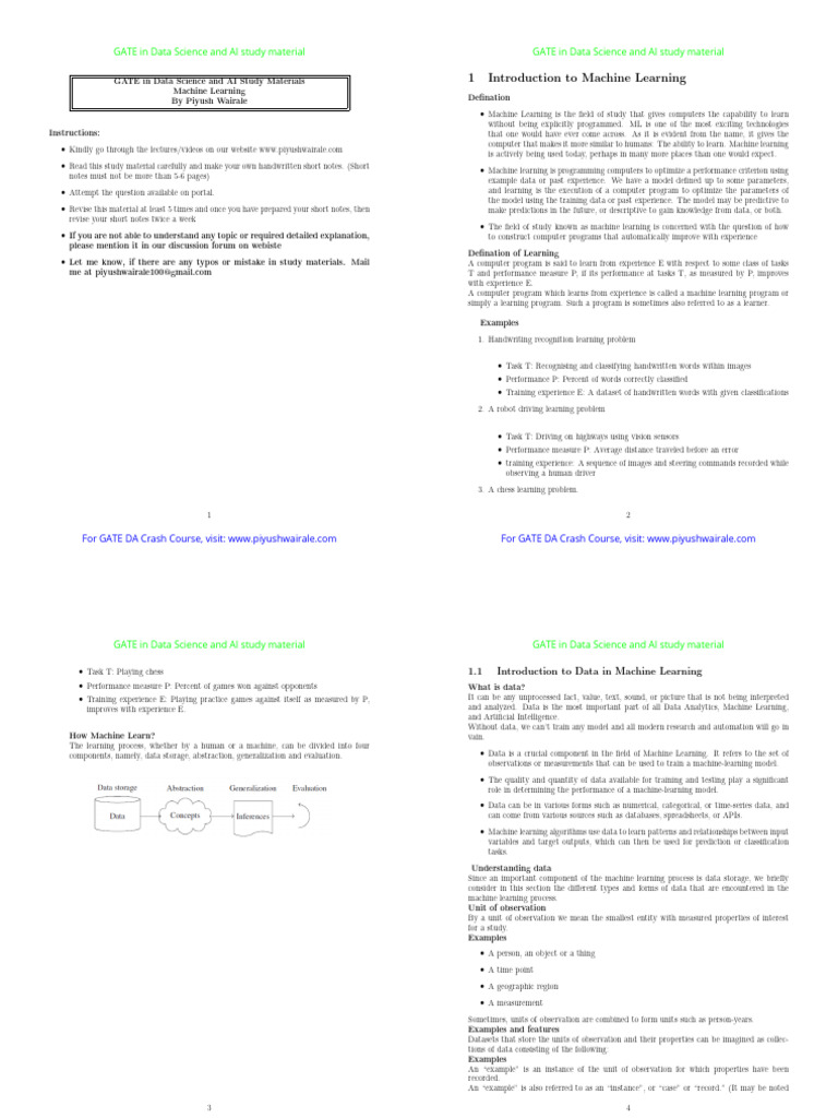ML Supervised Full Notes (1) - New | PDF | Linear Regression ...