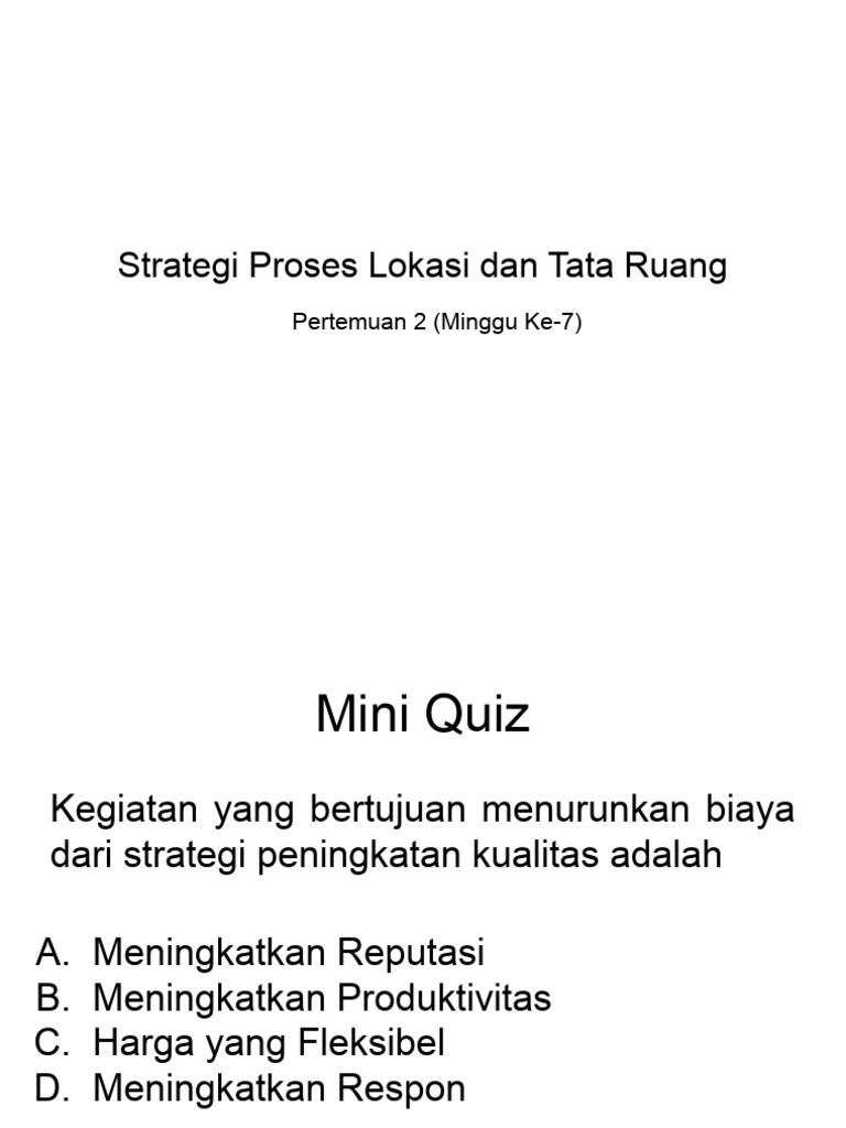 Strategi Lokasi Dan Tata Ruang | PDF