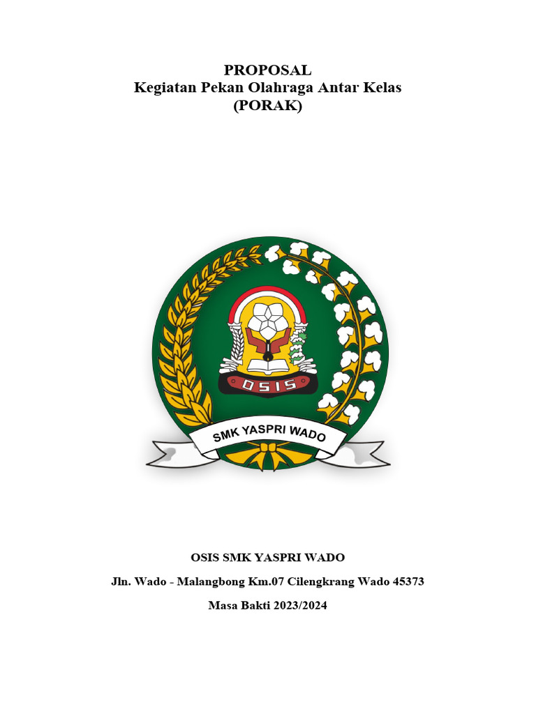 Proposal PORAK SMK Yaspri Wado 2024 | PDF | Perjalanan