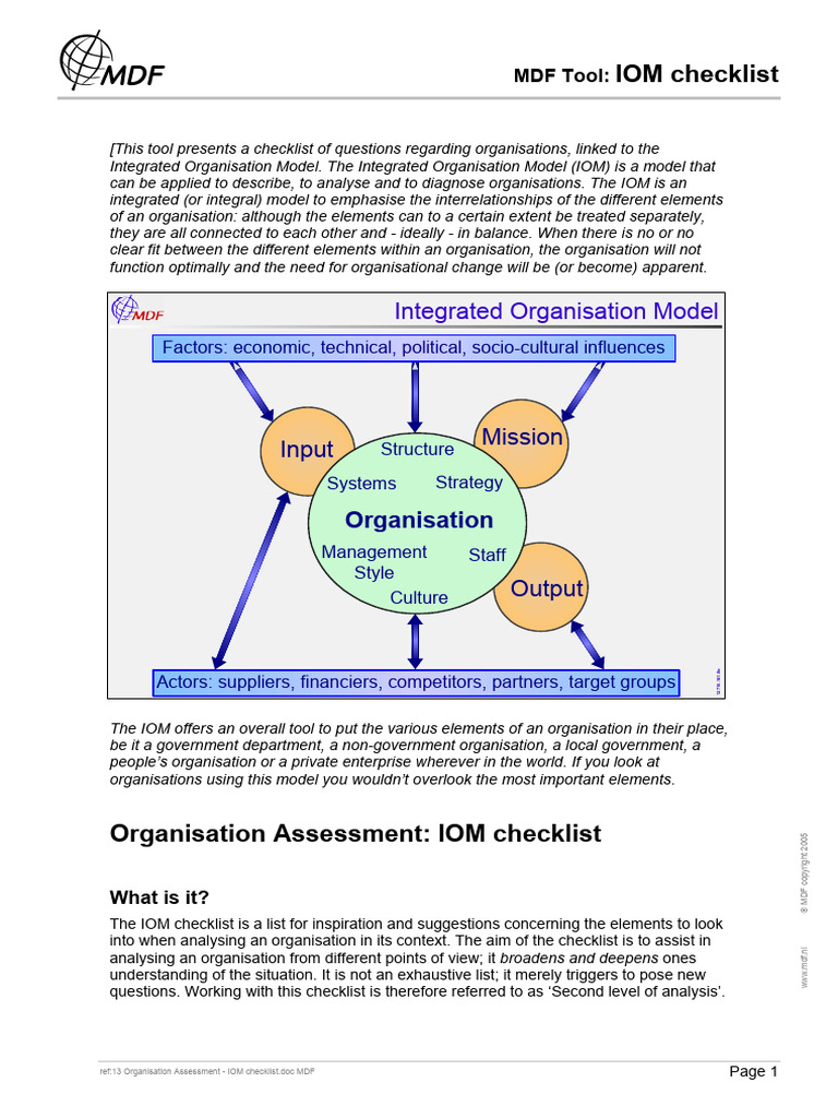 iom_checklist | Download Free PDF | Policy | Audit