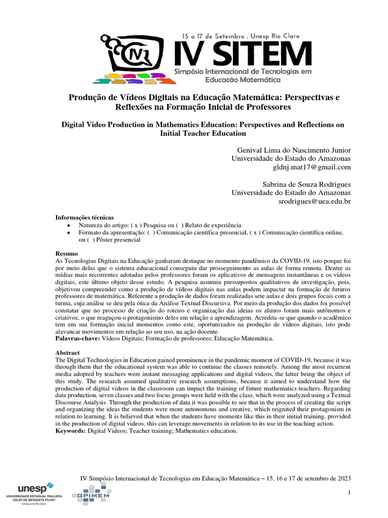 Genival Lima Nascimento Junior | PDF | Vídeo | Aprendizado
