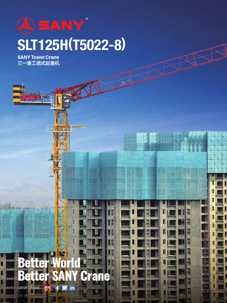 Sany Crane-brochure SLT125H(T5022-8) 113802 | PDF | Crane (Machine) | Manufactured Goods