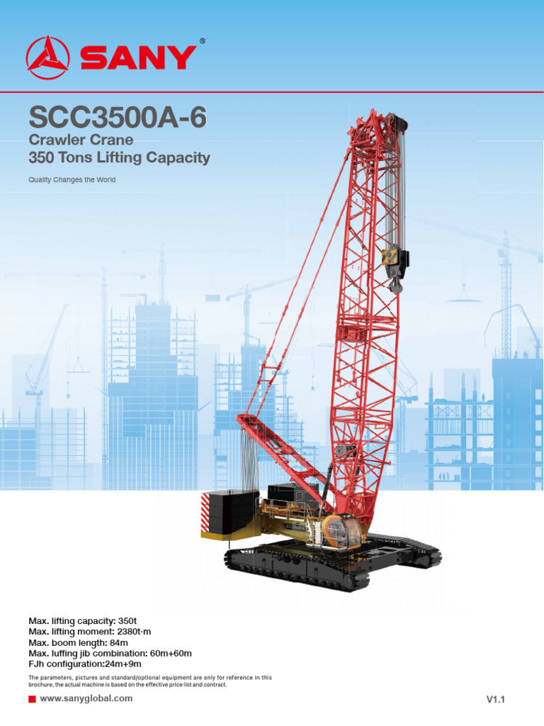 Sany Crane-Brochure SCC3500A-6 013948 | PDF | Crane (Machine) | Manufactured Goods