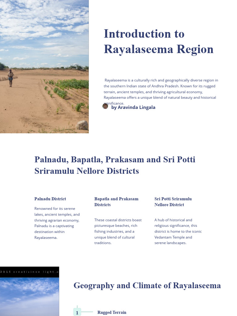 Rayalaseema: Culture, Geography & Economy | PDF | Social Science | Home ...