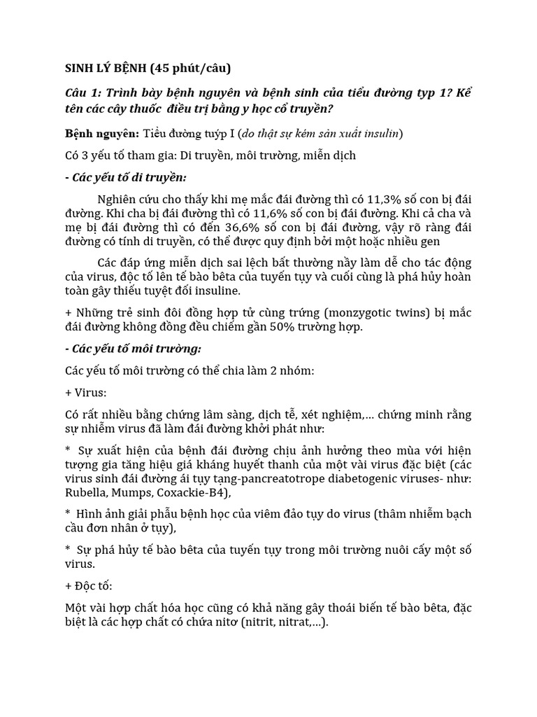 Đáp Án Ôn Tập SLB MD | PDF