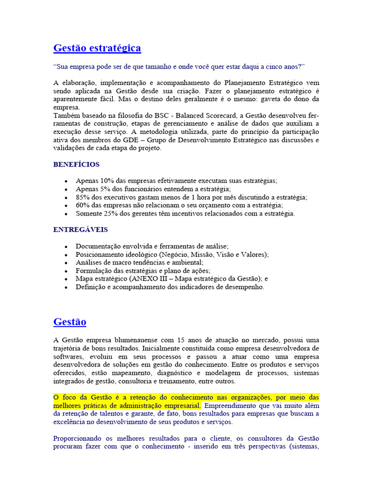 GestÆo Estrat - Gica | PDF | Gestão do conhecimento | Qualidade (negócios)