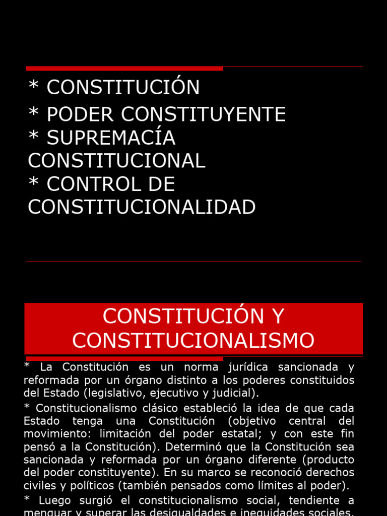 Constitución - Poder Constituyente - Supremacía Constitucional ...