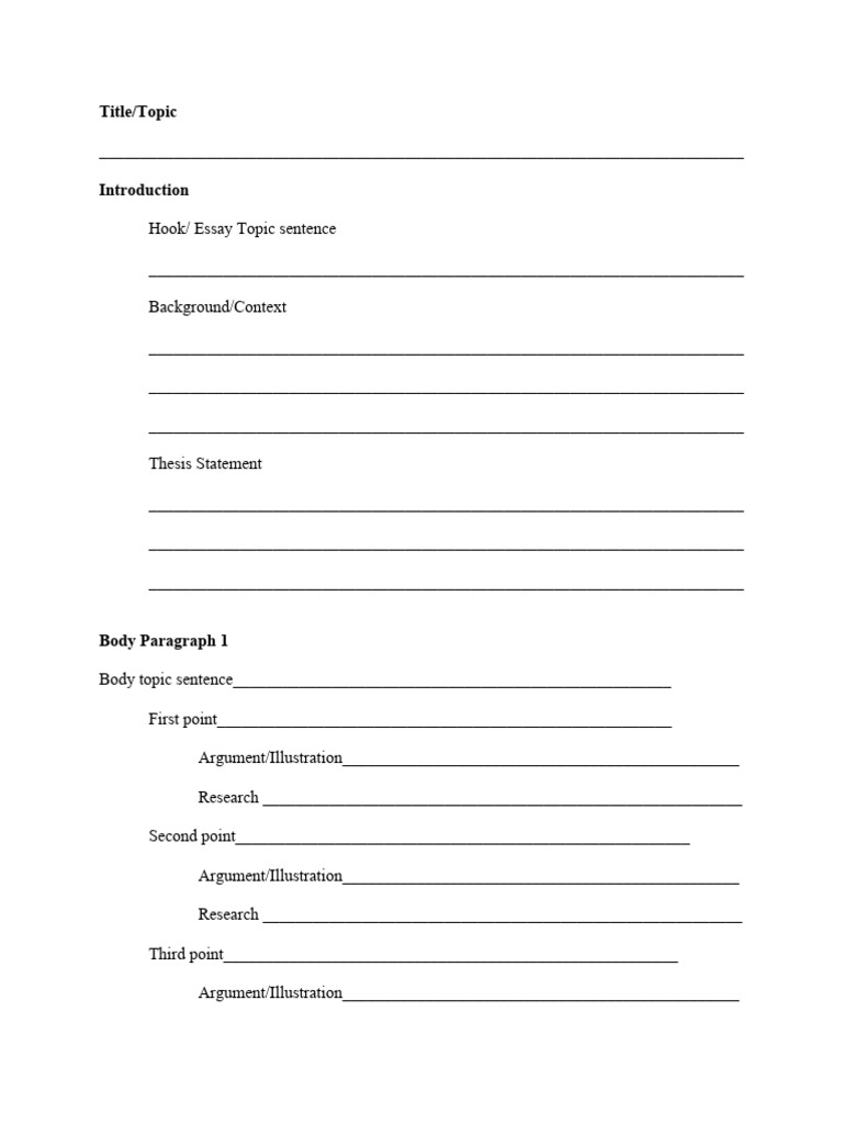 Outline Essay | PDF | Essays | Argument