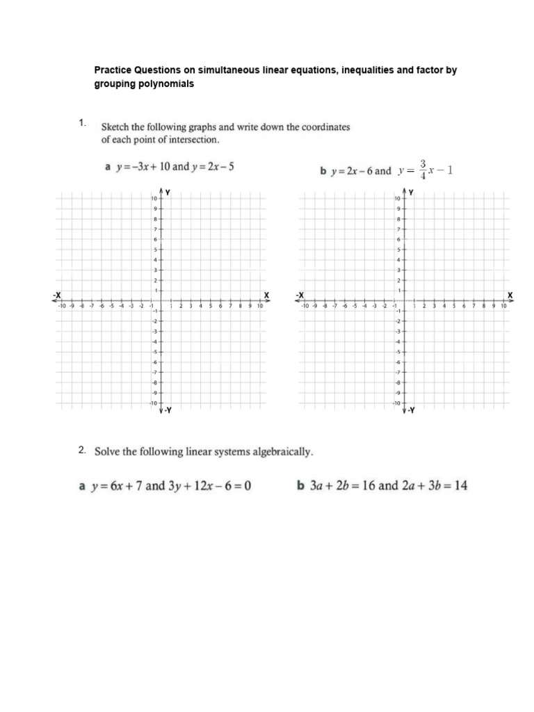 Practice Questions On Inequalities and Simultaneous Linear Equations | PDF
