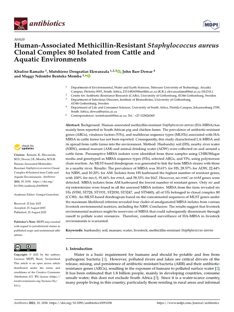Antibiotics 10 01038 | PDF | Polymerase Chain Reaction | Methicillin ...
