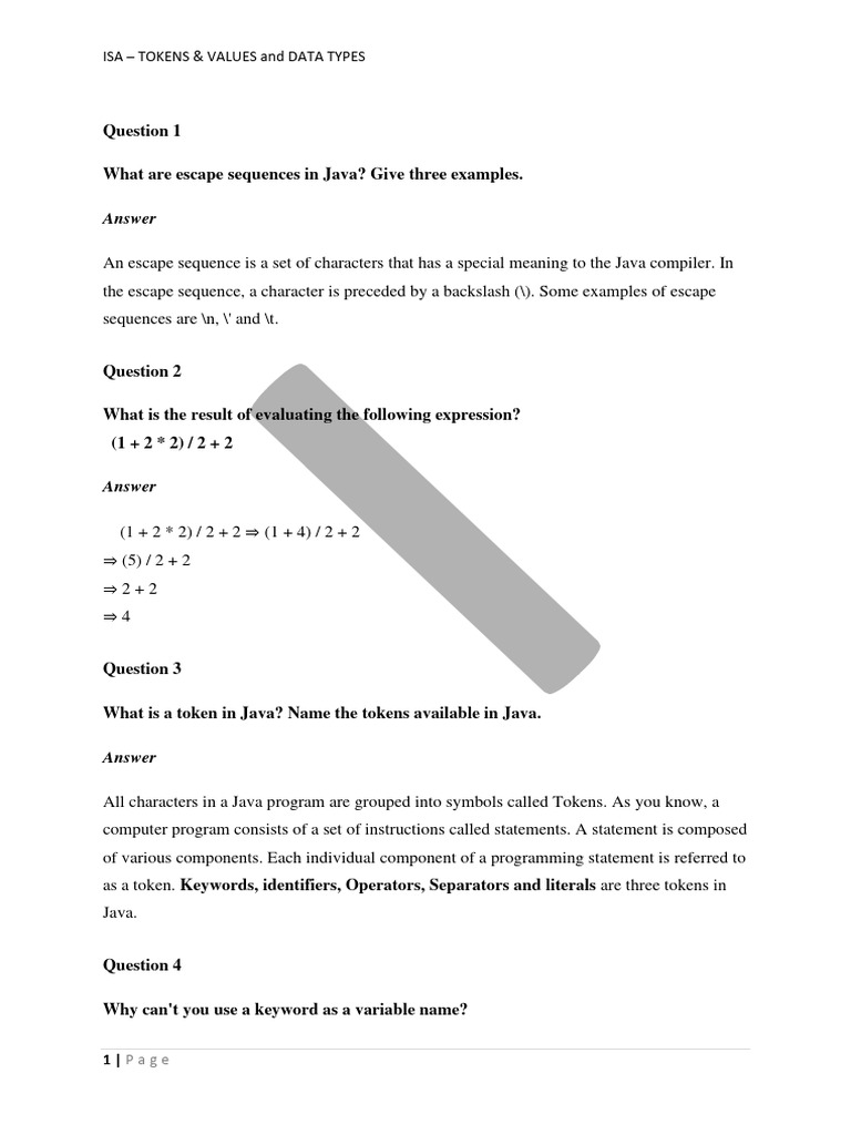 Tokens And Values And Data Types Pdf Data Type Method Computer Programming