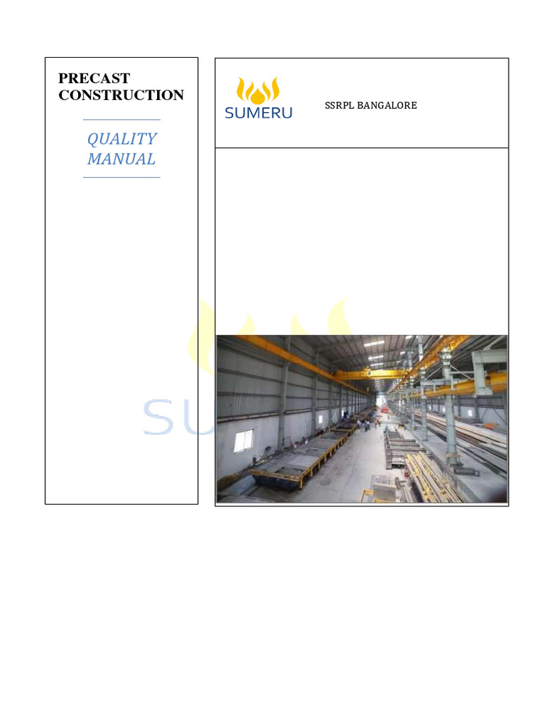 SSRPL PRECAST - Quality Manual | PDF | Precast Concrete | Concrete