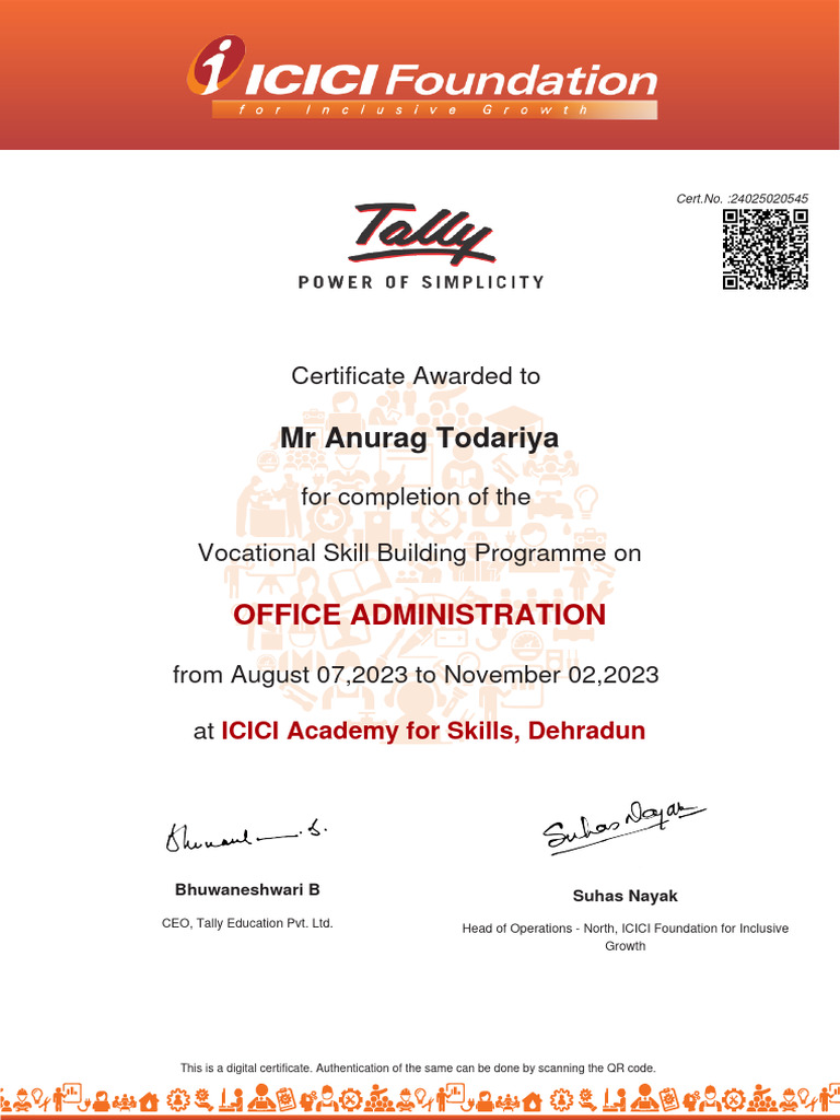 Icici Foundation Certificate | PDF