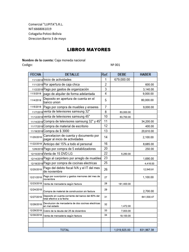 Libros Mayores | PDF | Factura | Salario