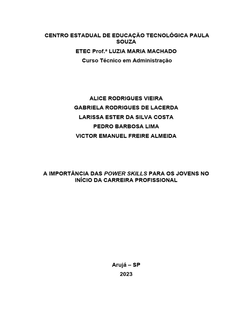 Power Skills e Jovens na Carreira Profissional | PDF | Gestão de ...