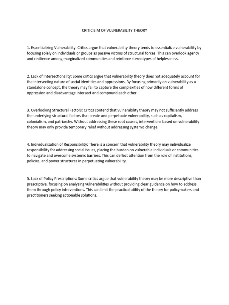 Vulnerability Theory | PDF | Intersectionality | Autonomy