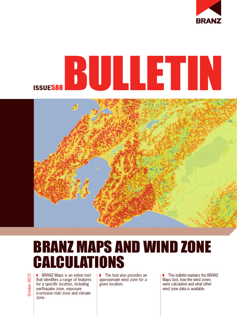 BU588 BRANZ Maps and Wind Zone Calculations | Download Free PDF | Map | Wound