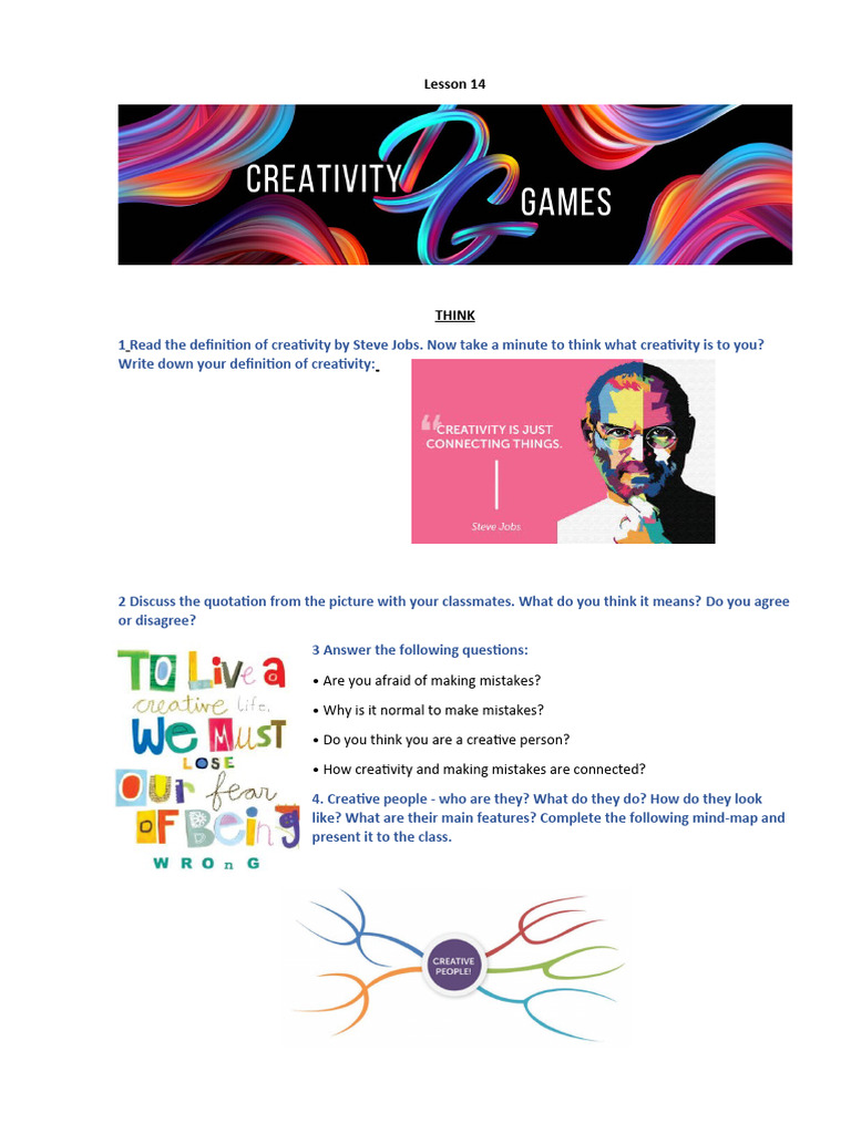 Lesson 14 | PDF | Creativity | Experience