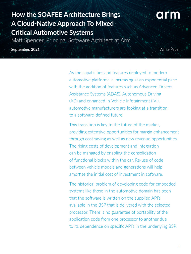 Arm Scalable Open Architecture For Embedded Edge Soafee | PDF | Cloud Computing | Software